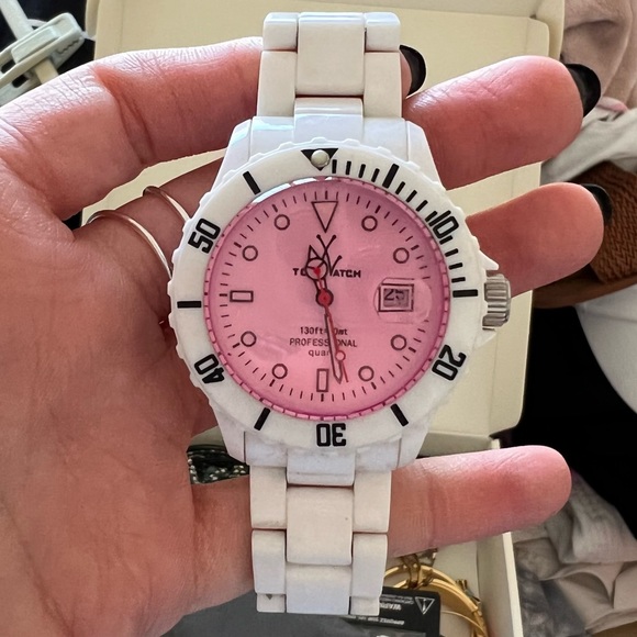ToyWatch | Accessories | White And Pink Toy Watch | Poshmark